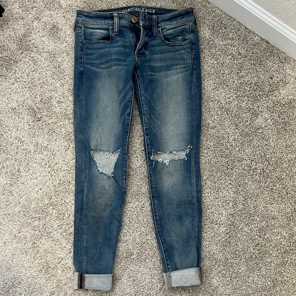 American Eagle Outfitters | Jeans | American Eagle Ripped Knee Skinny ...